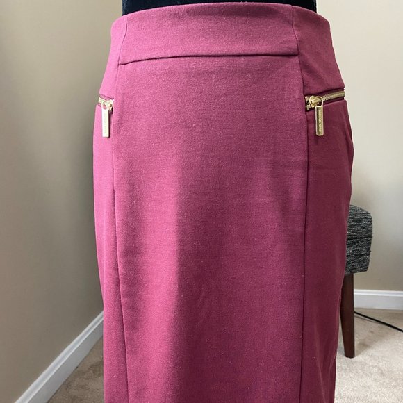 MICHAEL Michael Kors | Skirts | Michael Kors Burgundy Pencil Skirt | Poshmark